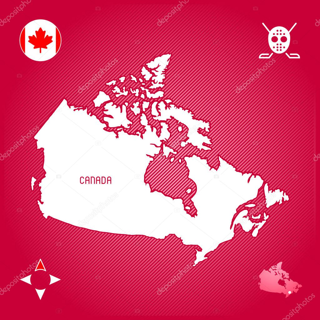 Mapa de canada con Símbolos Nacionales 2023