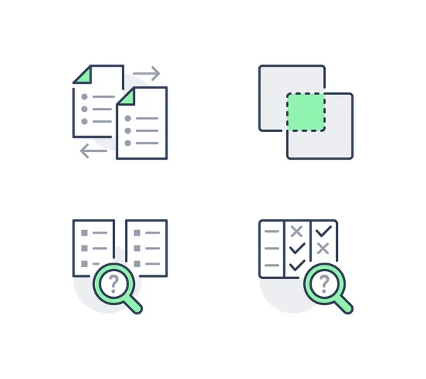 Iconos de l nea de comparaci n. Ilustraci n vectorial incluido icono como comparar archivos ...