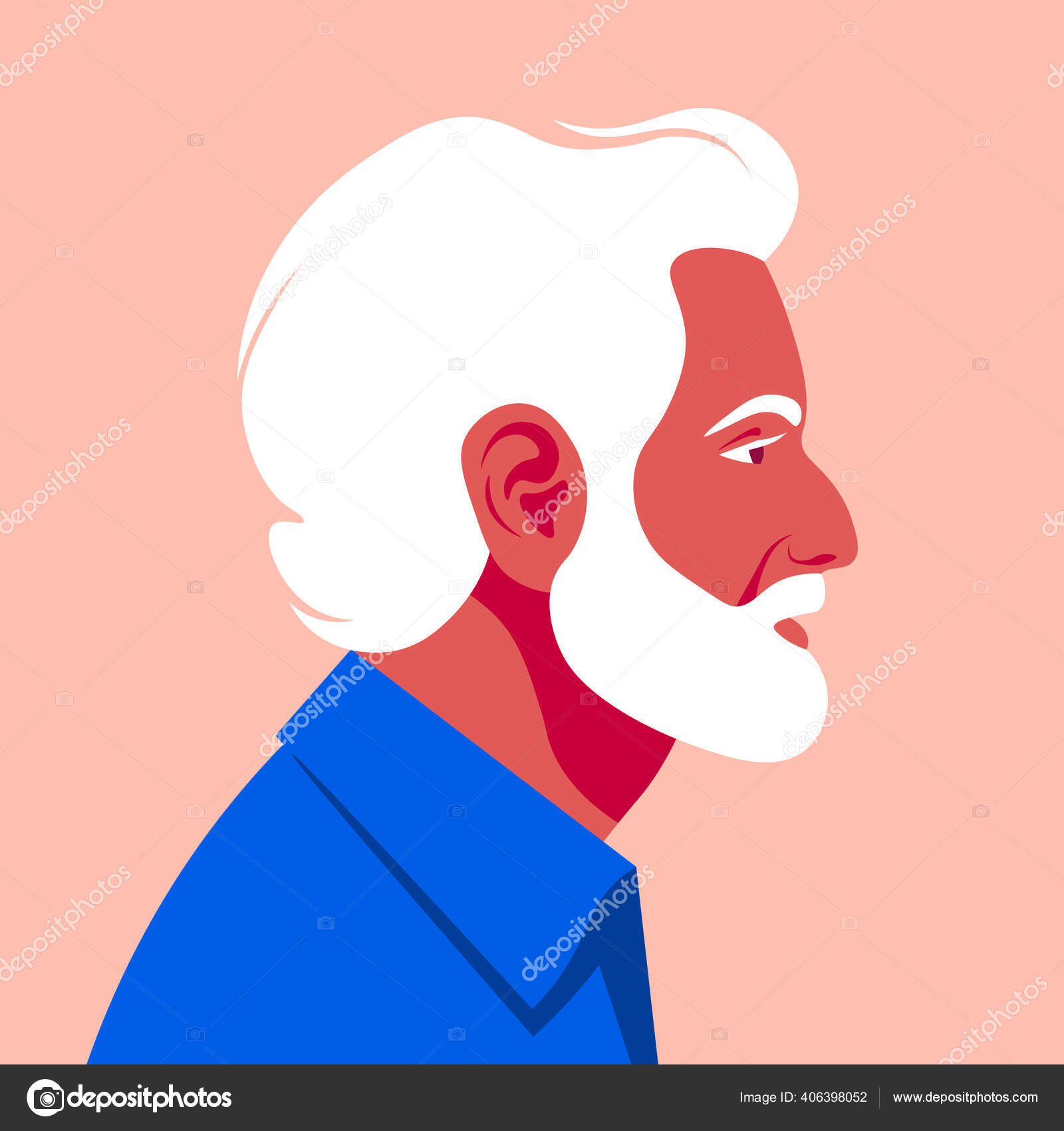 Old Bearded Man Profile
