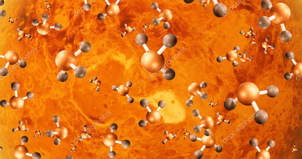 Ilustración 3D Venus con la detección de fosfina y fósforo en la ...