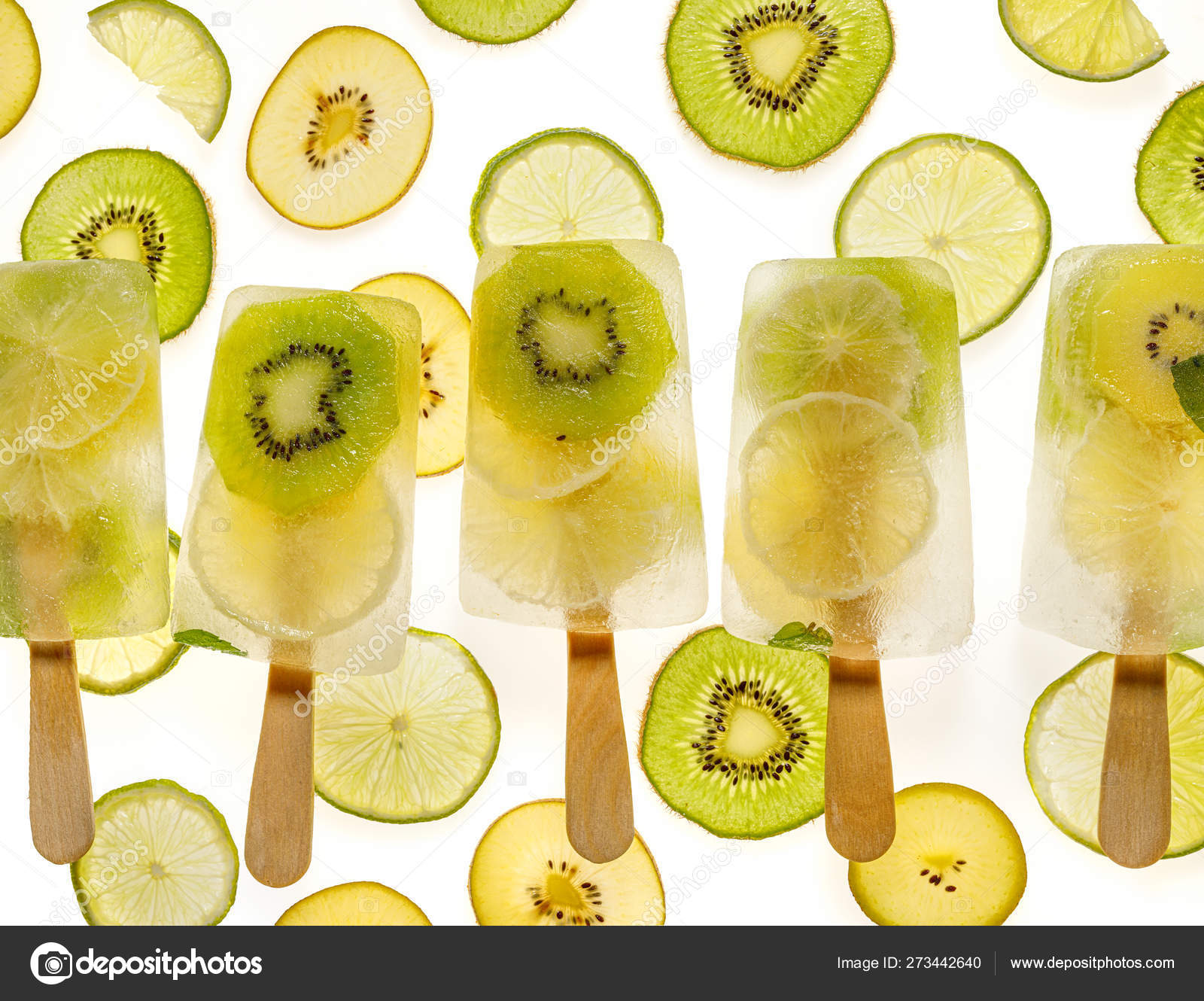 Fruit Popsicles Homemade Fruit Ice Lolly Various Fruits Kiwi Fruit ...