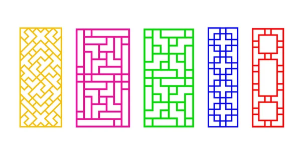 Set of rectangle Chinese pattern window frame — Stock Vector © jiaking1 ...