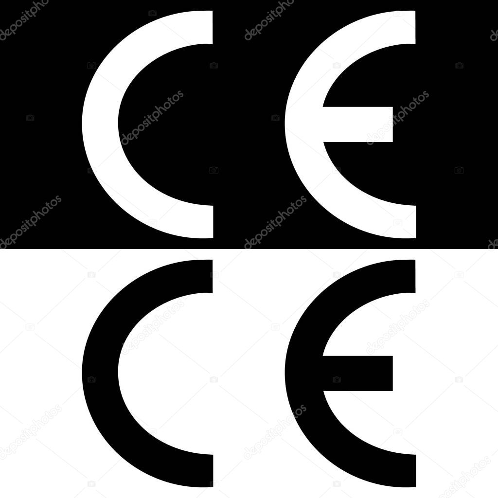 Símbolo de marca CE, signo. Ilustración vectorial 2023