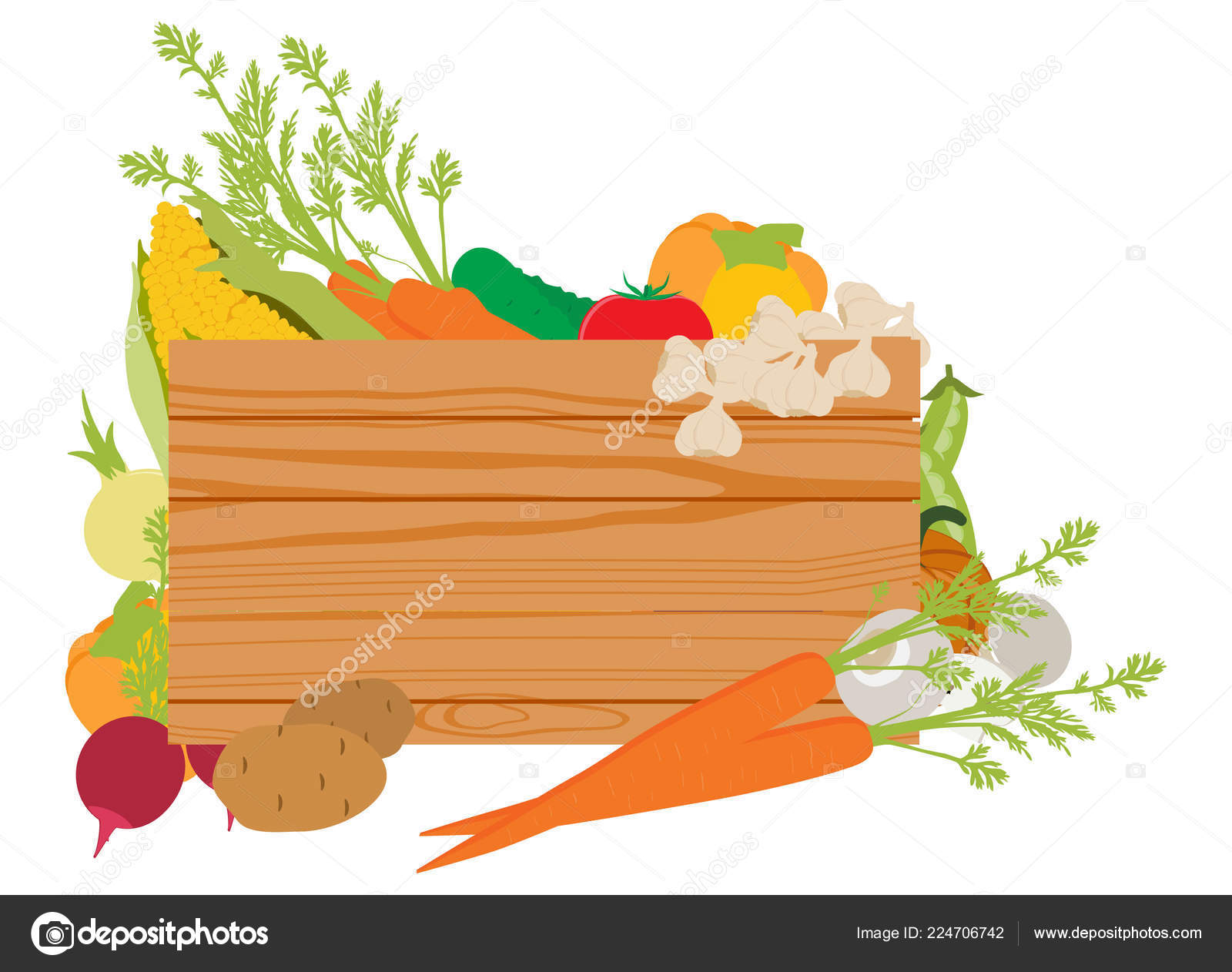 Wooden Vegetables Sign Background Surrounded Border Fresh Vegetables ...