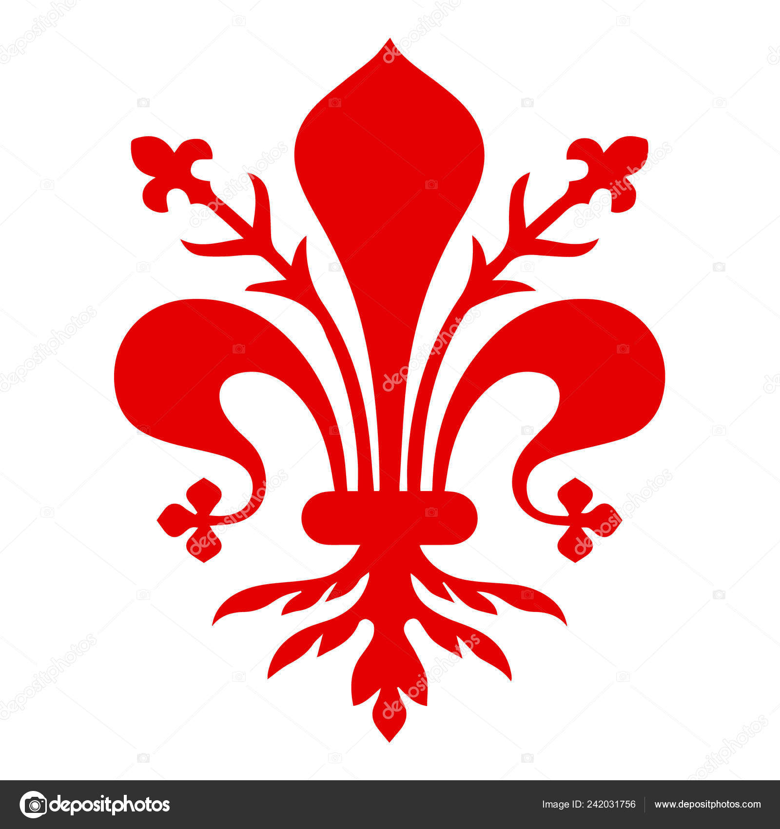 Flag Florence Coat Arms Florence Tuscany Fleur Lis Florence Symbol ...