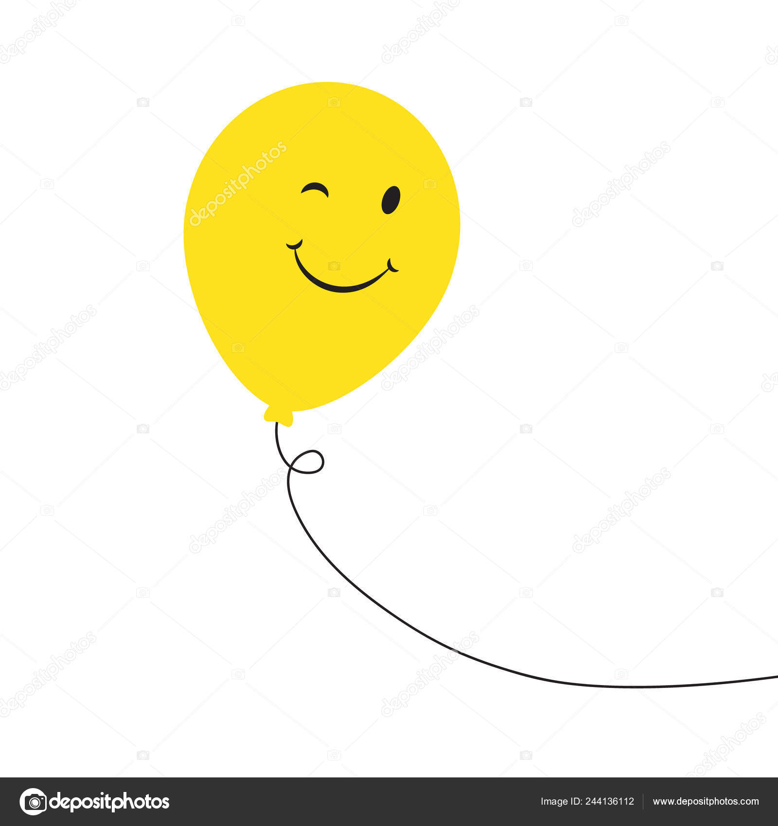 Balloon Smiley Face Yellow Smile Balloon Happy Birthday Raster ...
