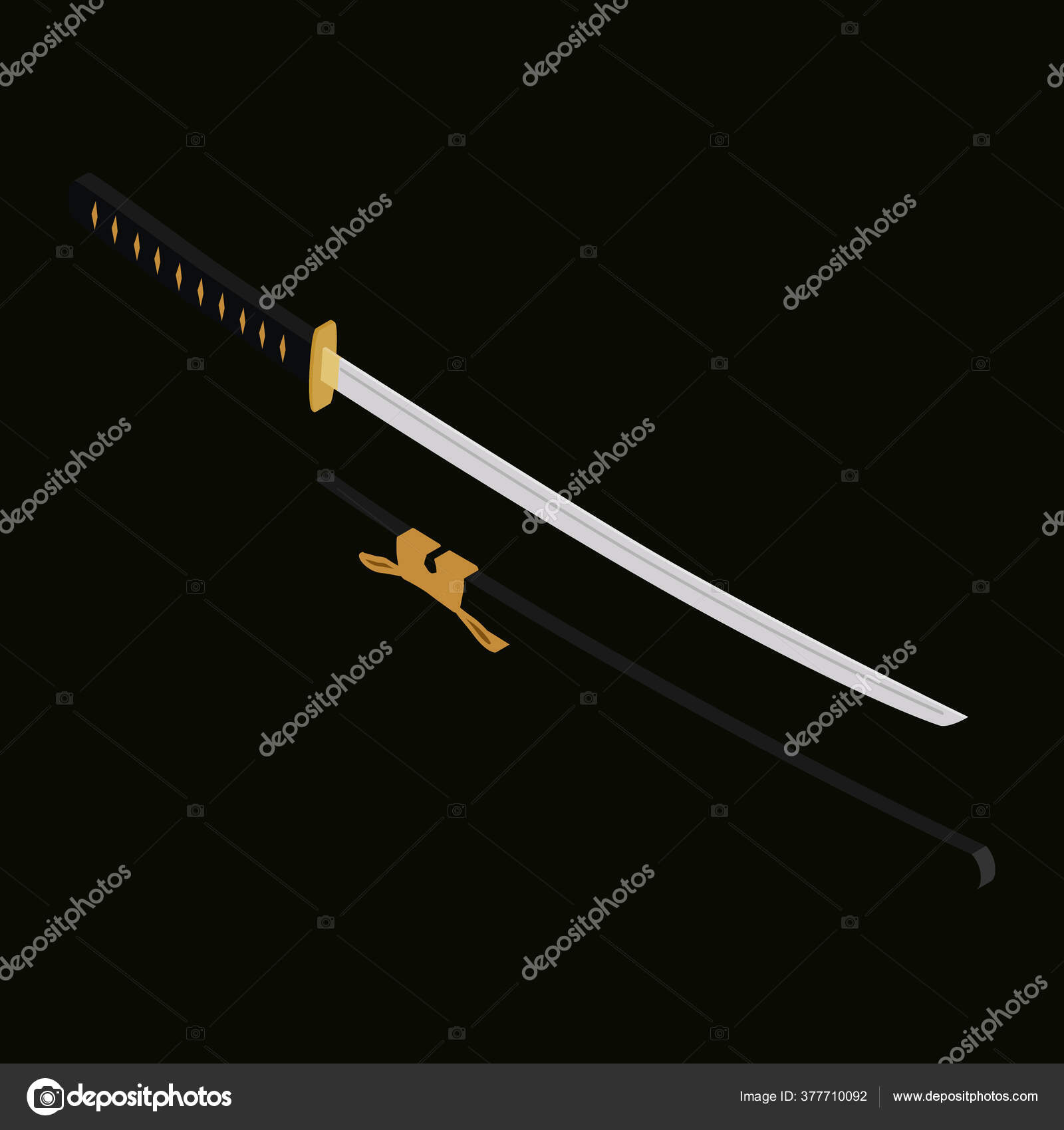 Japanese Katana Sword Raster Samurai Sword Traditional Weapon — Stock ...