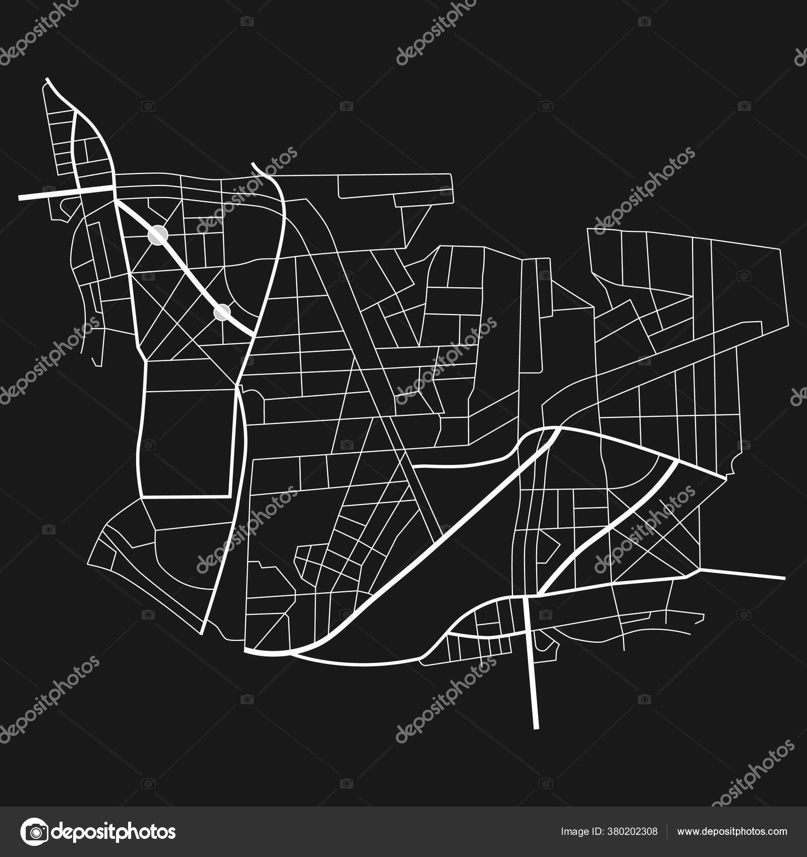 Raster Illustration City Map Scheme Roads — Stock Photo © viktorijareut ...