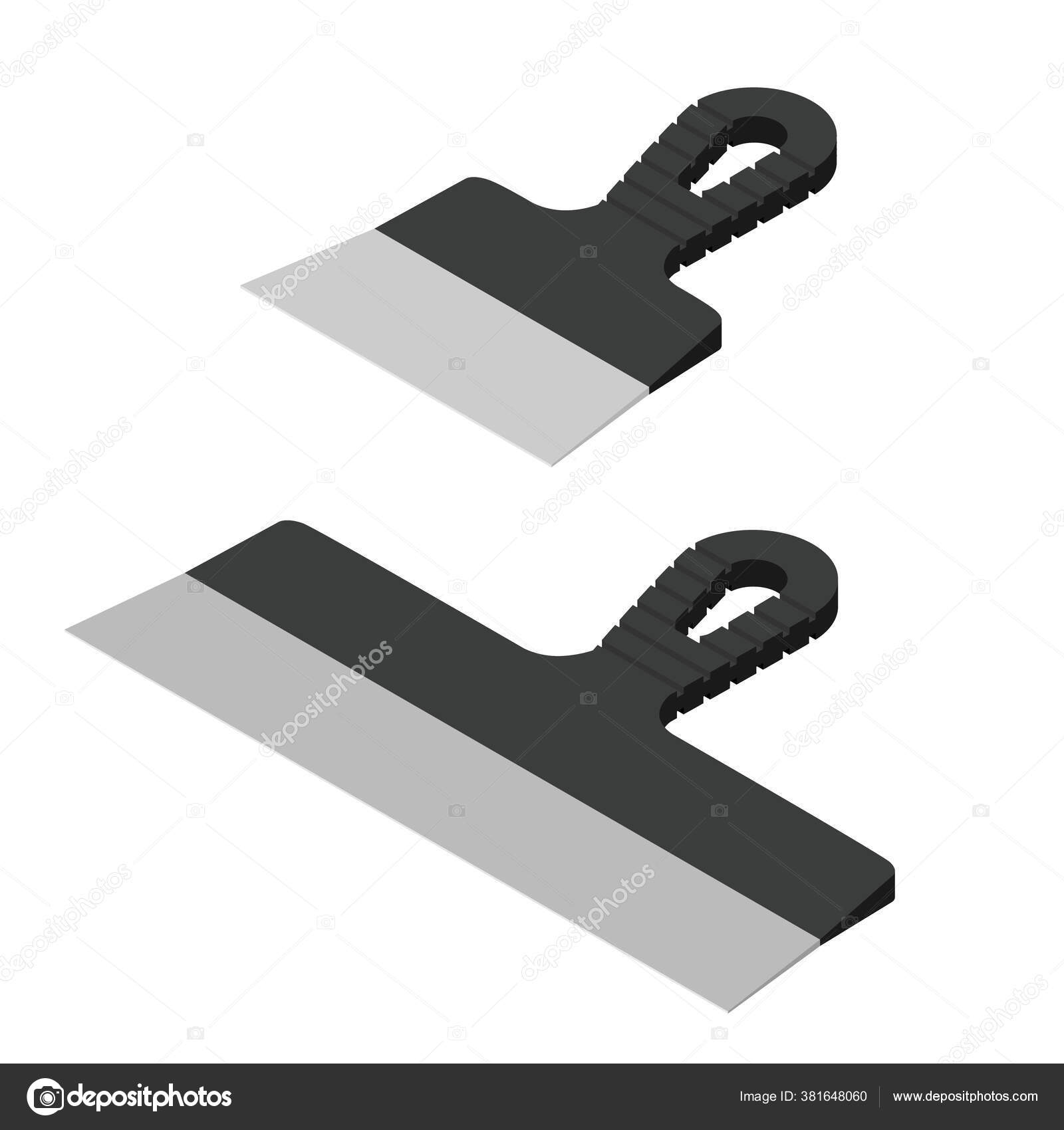 Putty Knife Set Vector Isolated White Background Isometric View Stock ...