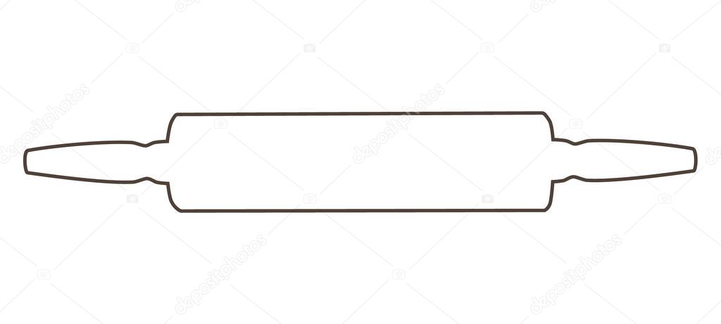 Rodillo rodante. Un utensilio de Kithsen. ilustración raster. Silueta ...