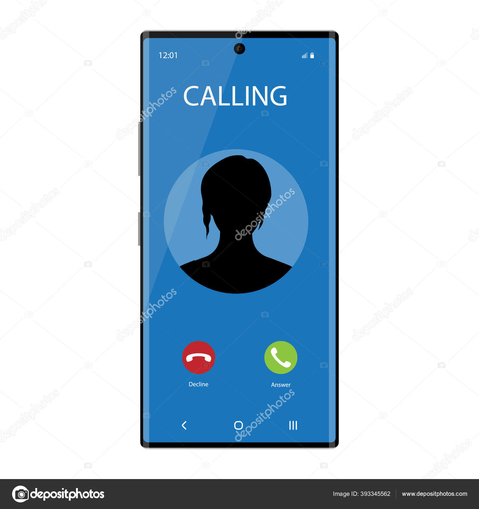 Smartphone Incoming Phone Call Screen User Interface Communication ...
