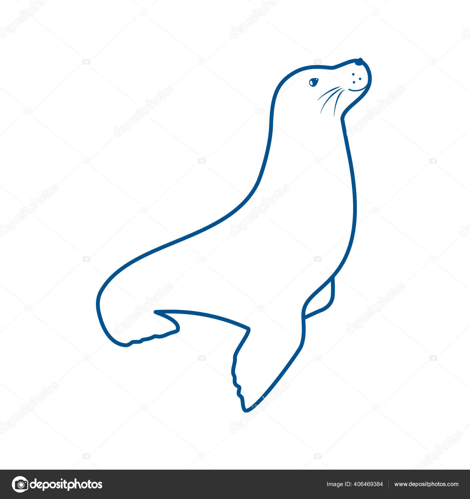 Seal Cute Sea Animal Icon Isolated White Vector Illustration — Stock ...
