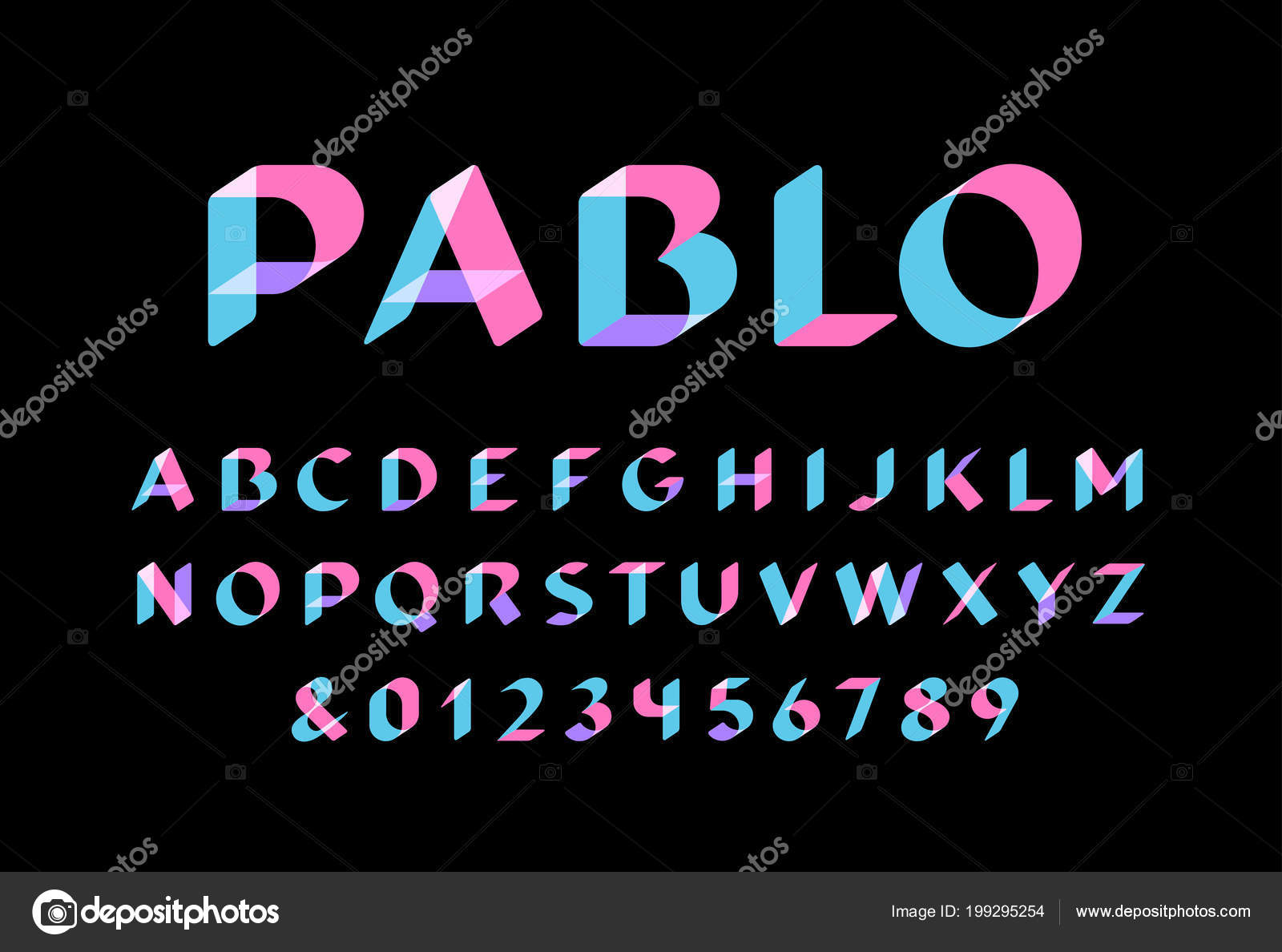 Transparent Font Vector Alphabet Overlay Effect Letters Numbers Stock ...