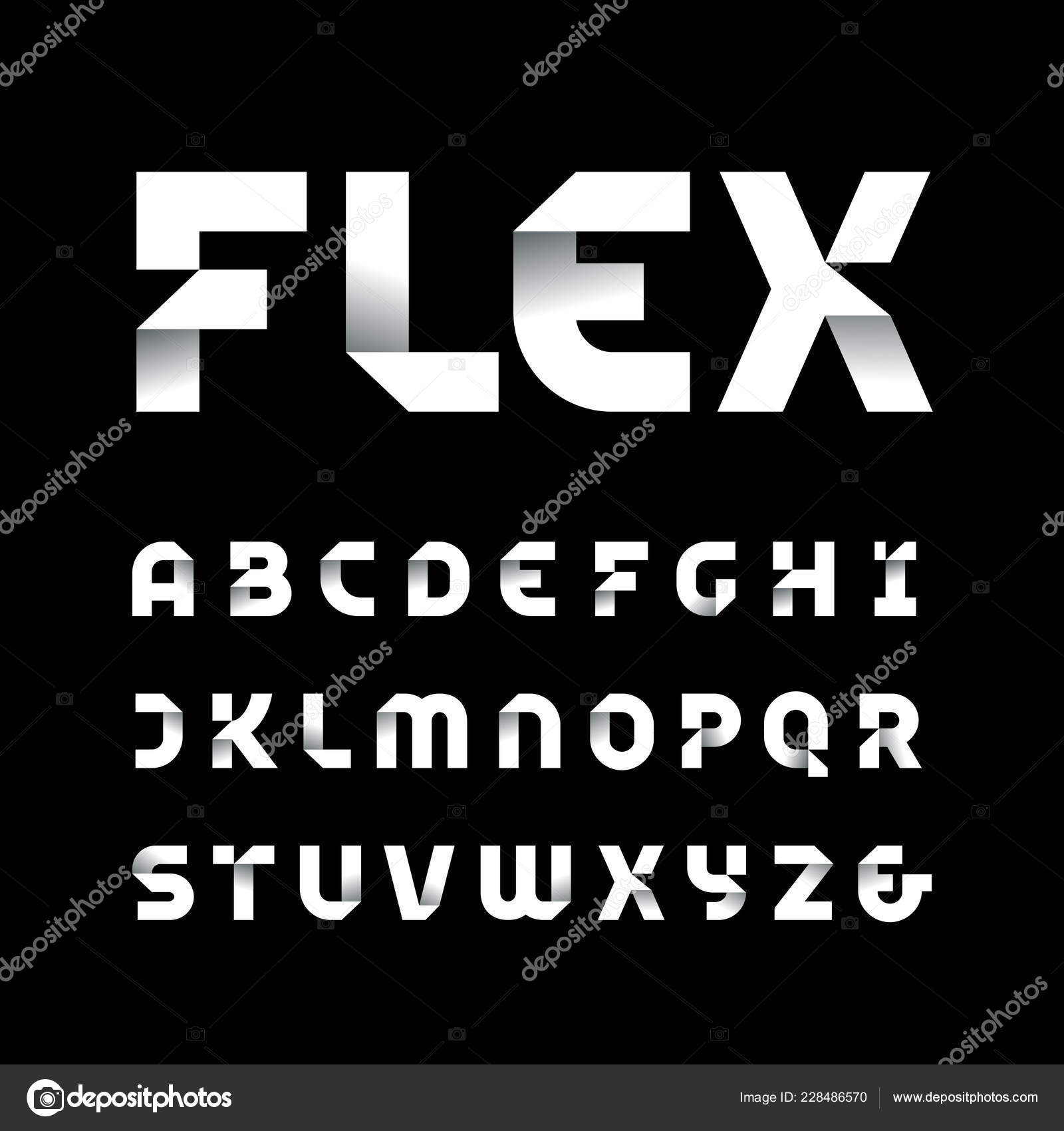 Fuente Papel Alfabeto Vectorial Con Letras Efecto Plegable — Vector de ...
