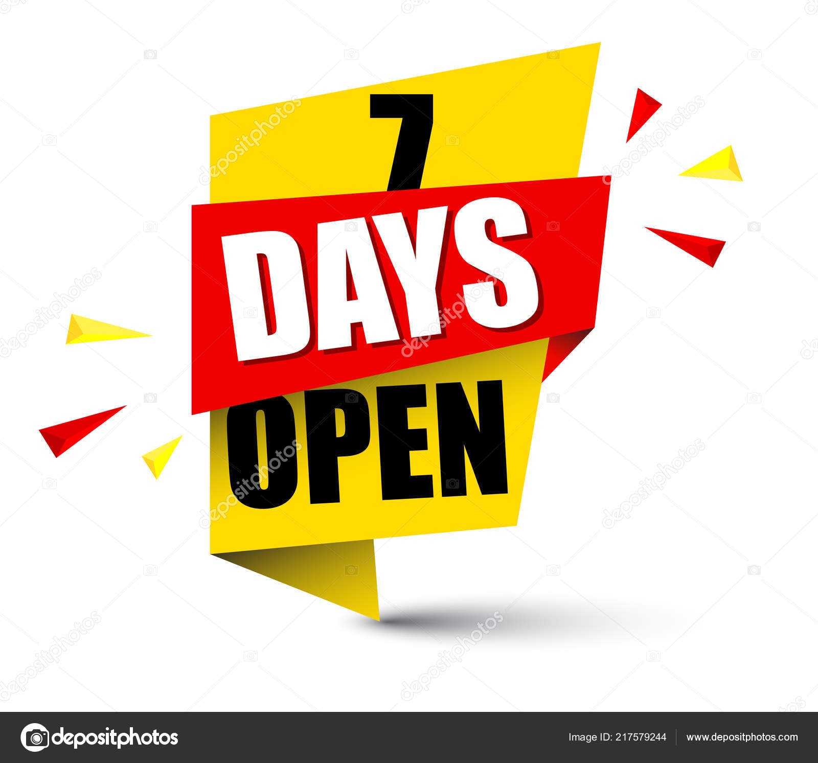 Banner Seven Days Open Stock Vector Image by ©houbacze #217579244