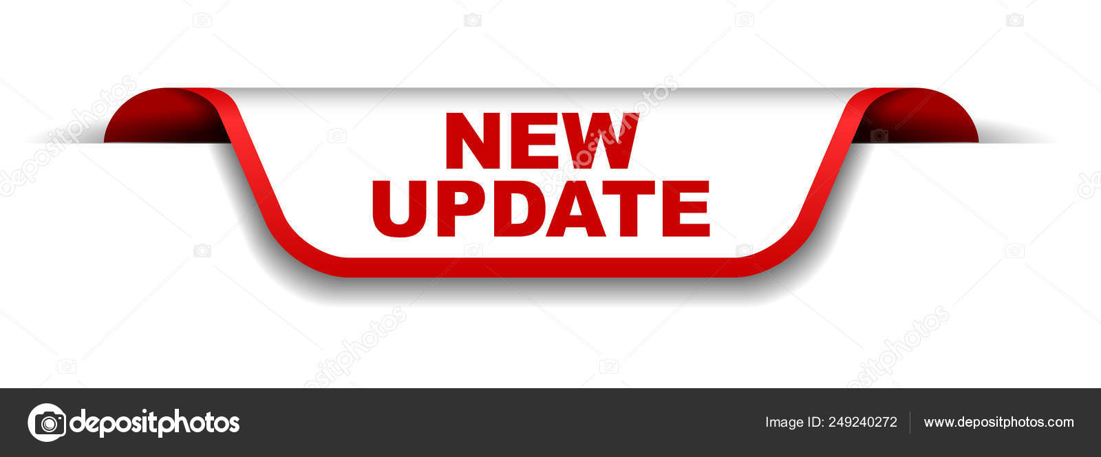 Red and white banner new update Stock Vector by ©houbacze 249240272