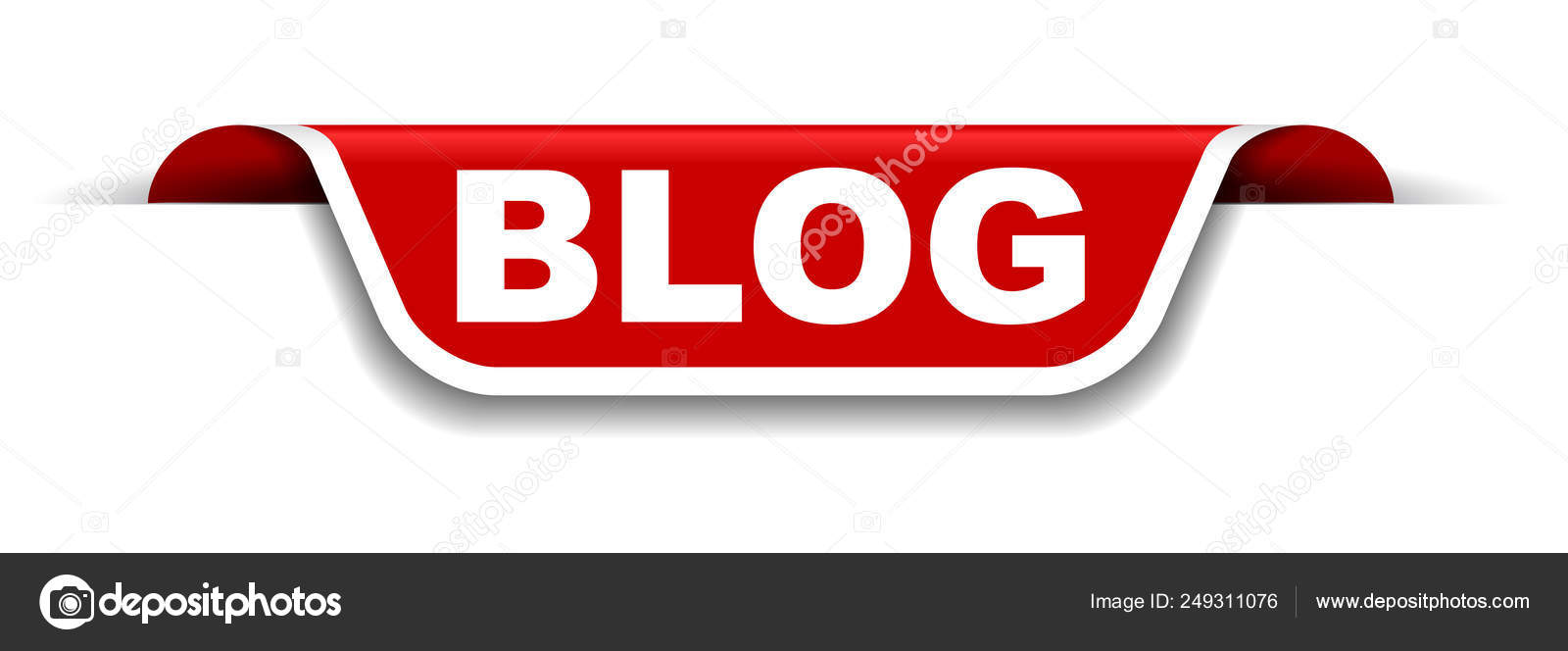 Blog banner rojo y blanco Vector de stock #249311076 de ©houbacze