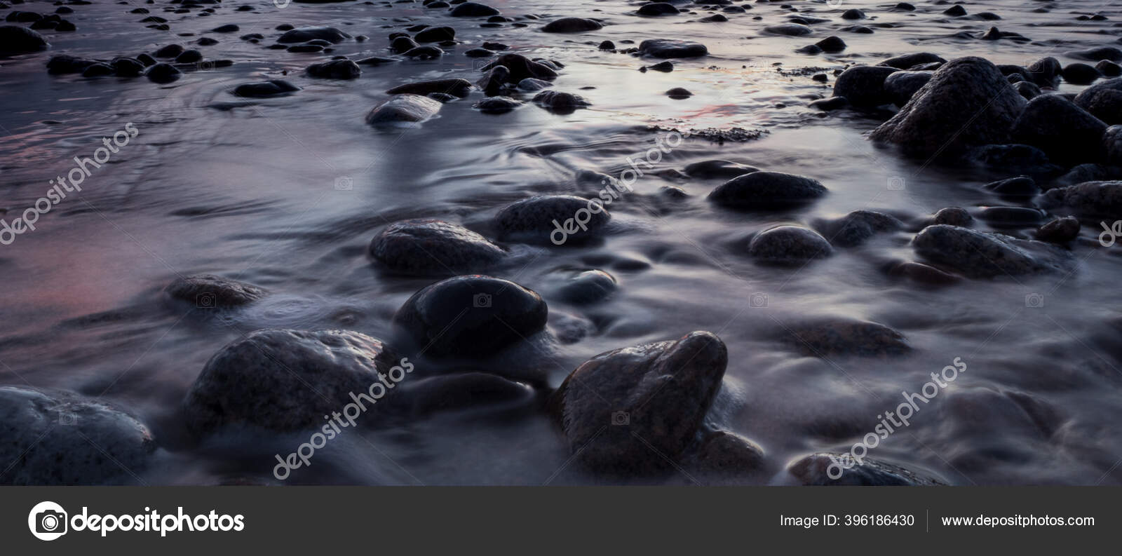 Water Pebbles Coast Long Exposure Shot Tauranga Harbour — Stock Photo ...