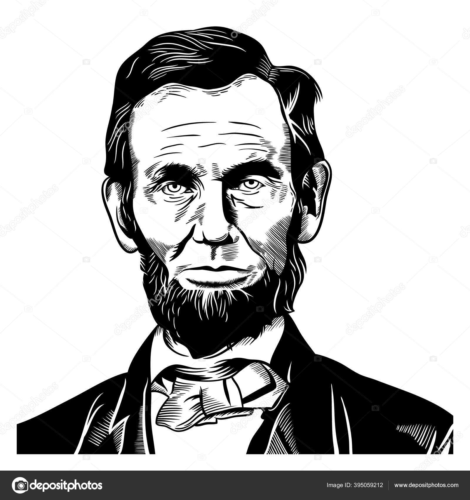 Abraham Lincoln Face Black And White