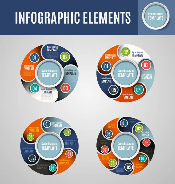 Vector Circle Infographics Set Template Cycle Diagram Graph ...