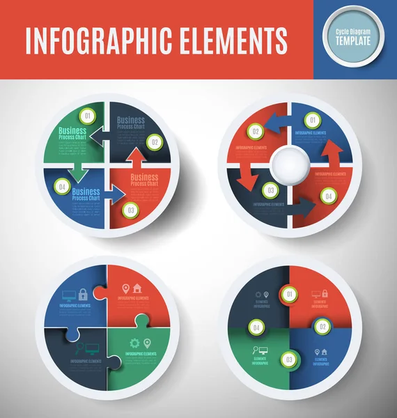 Vector Circle Infographics Set Template Cycle Diagram Graph ...