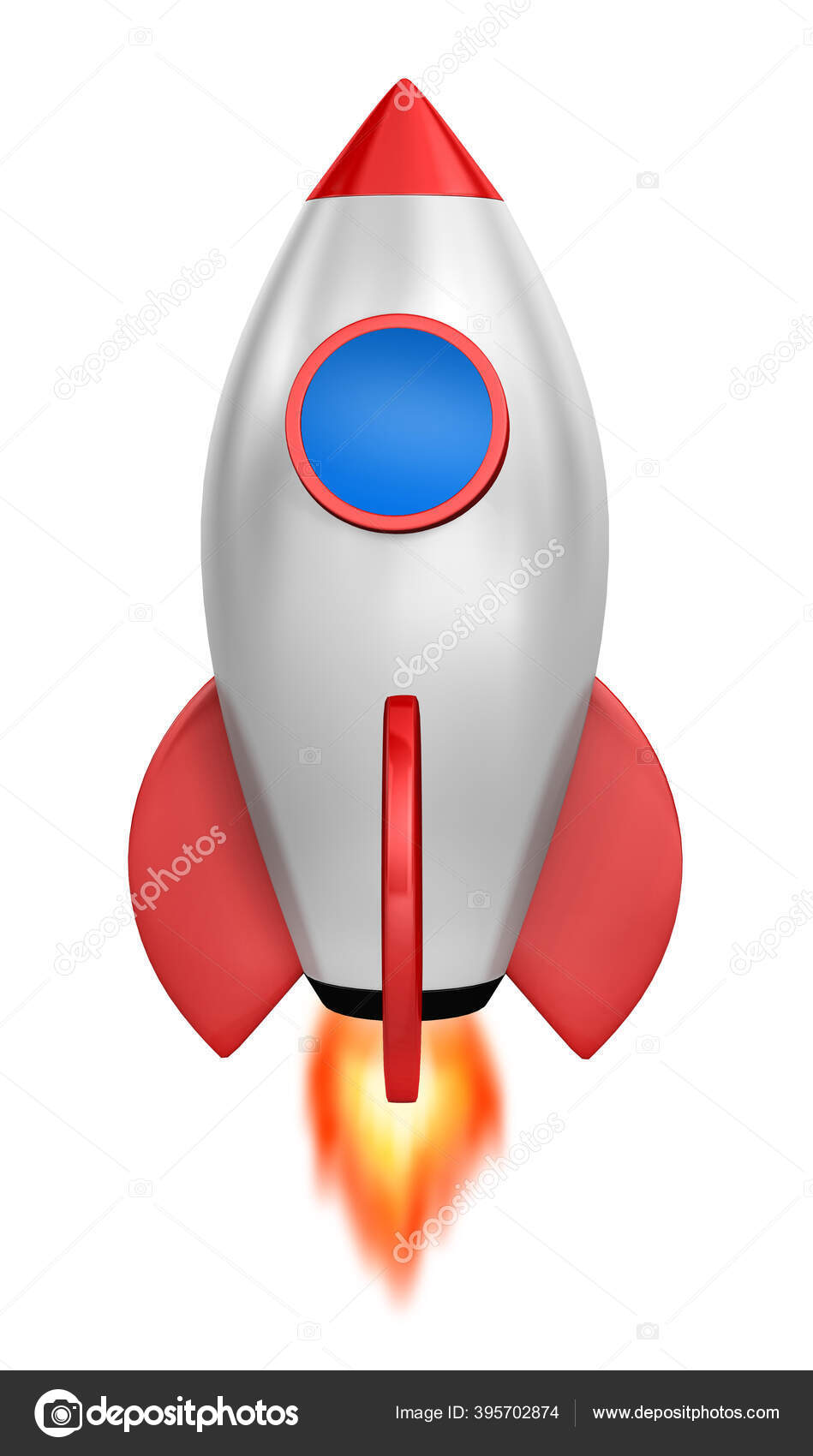 Startup Concept Silver Rocket Strat Symbol Rendering — Stock Photo ...