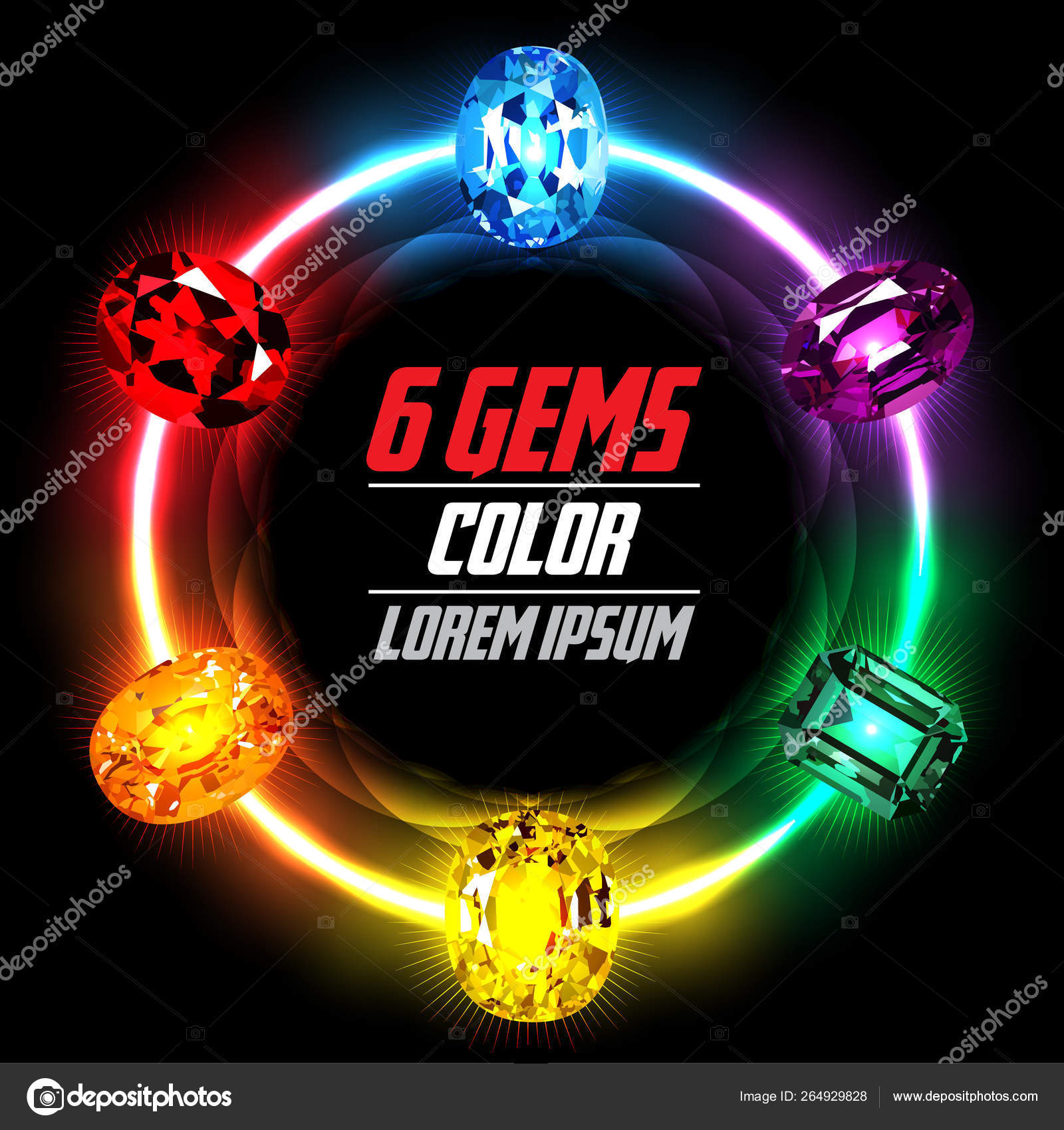 Gems Abstract Circle Color Background Vector Illustration Stock Vector ...