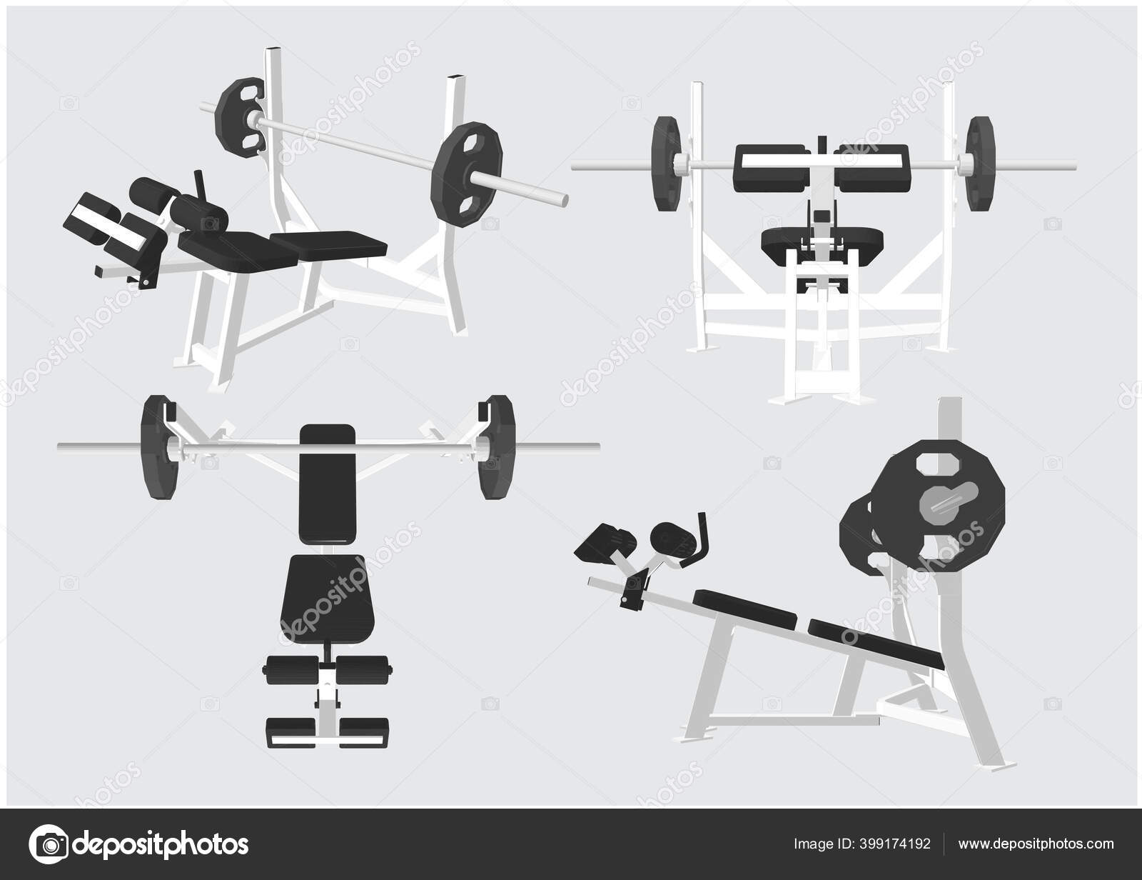 Vector Exercise Machine Set Stock Vector by ©BusranBaka 399174192