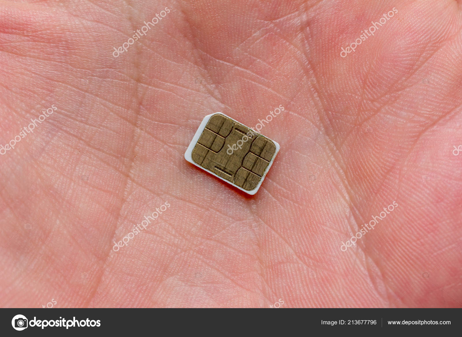 Nano Sim Card Palm Man Top View — Stock Photo © gutaper #213677796