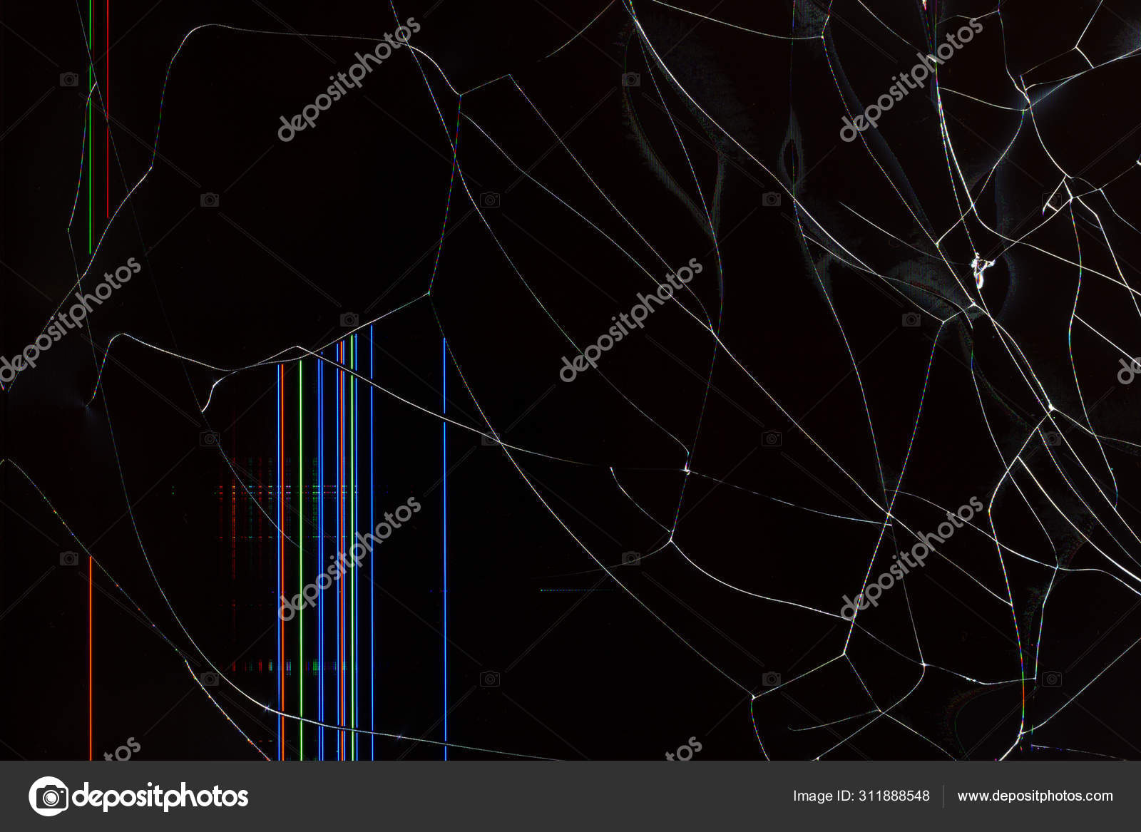 Digital Glitch Crystal Leakage Color Streaks Cracks Broken Lcd Screen ...