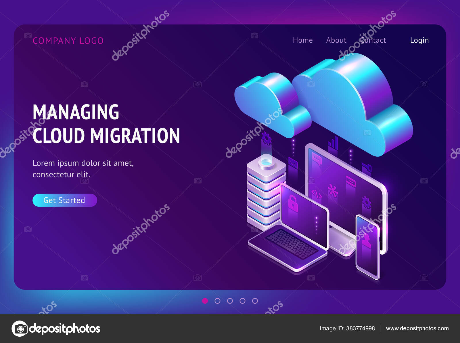 Digital data migration isometric landing page Stock Vector Image by ...