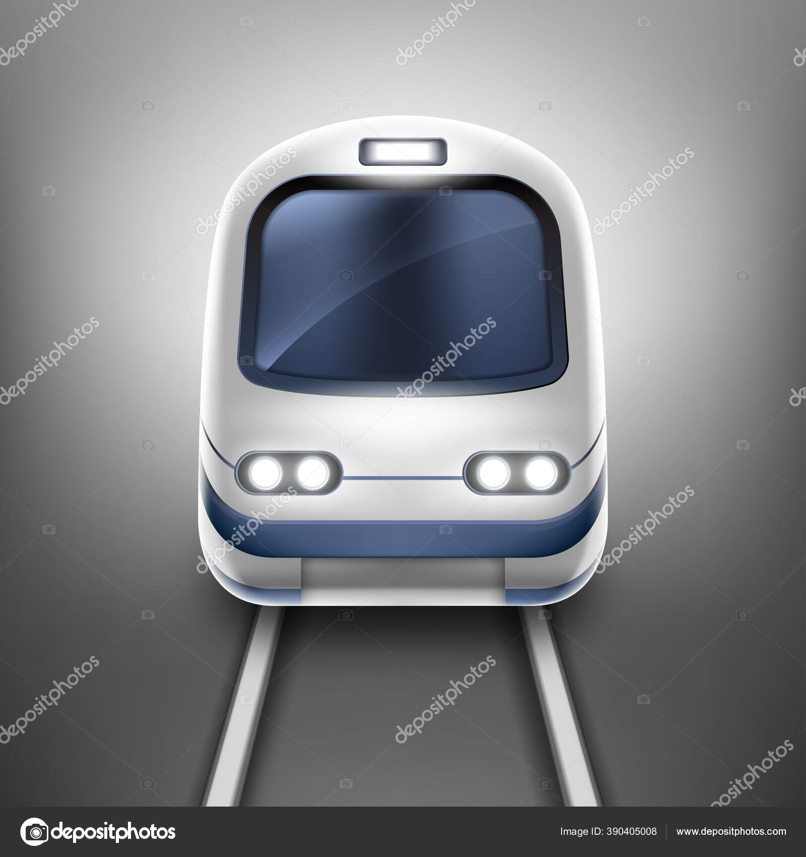 Train or metro, front view, subway locomotive Stock Vector by ©klyaksun 390405008