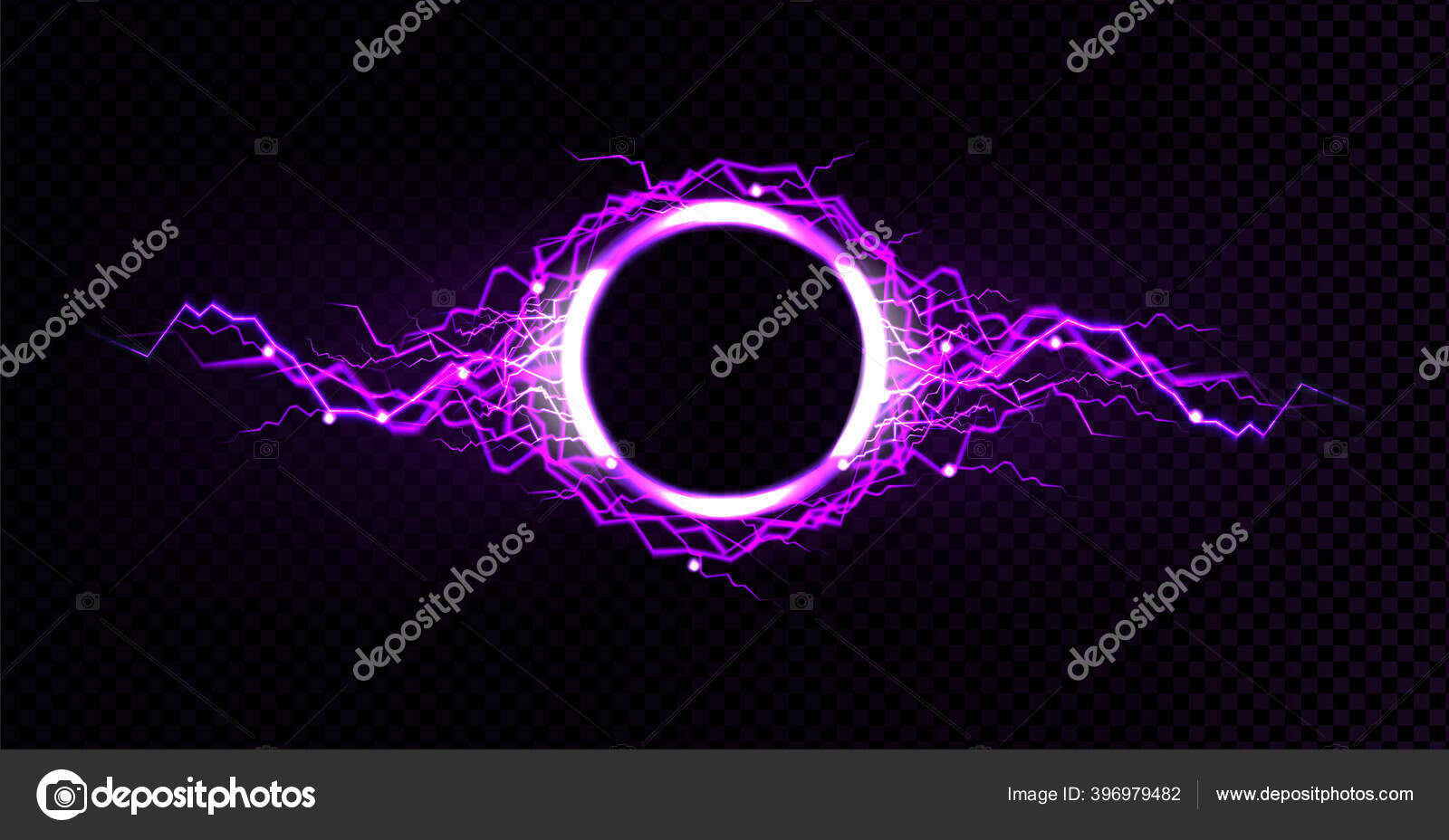 Electric circle frame with lightning discharge Stock Vector Image by ...
