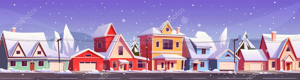 Zima na wsi Vector Art Stock Images | Depositphotos