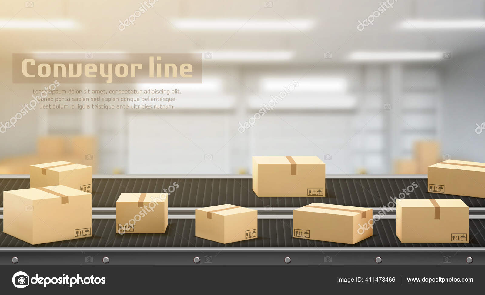 Shipping Boxes Conveyor Cartoons