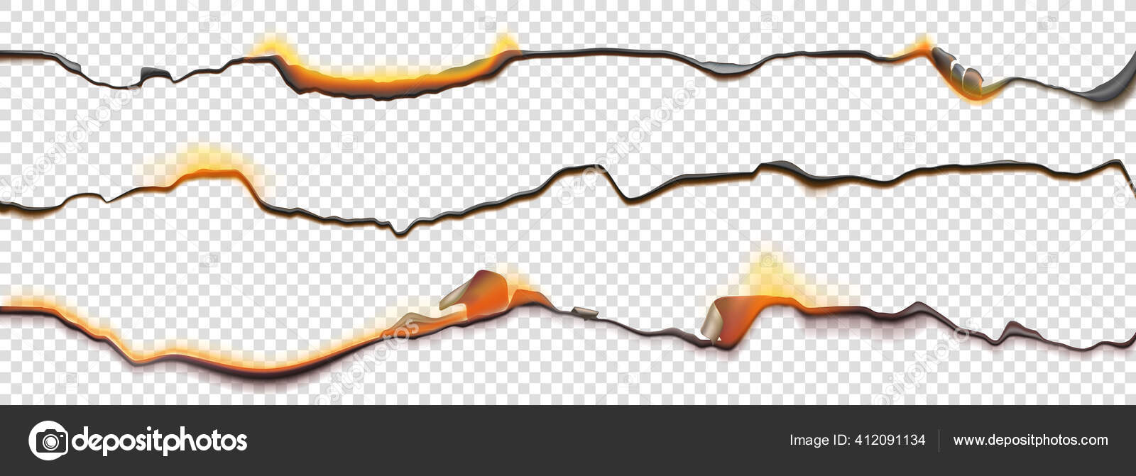 Burn paper borders, burnt page smoldering edges Stock Vector by ...