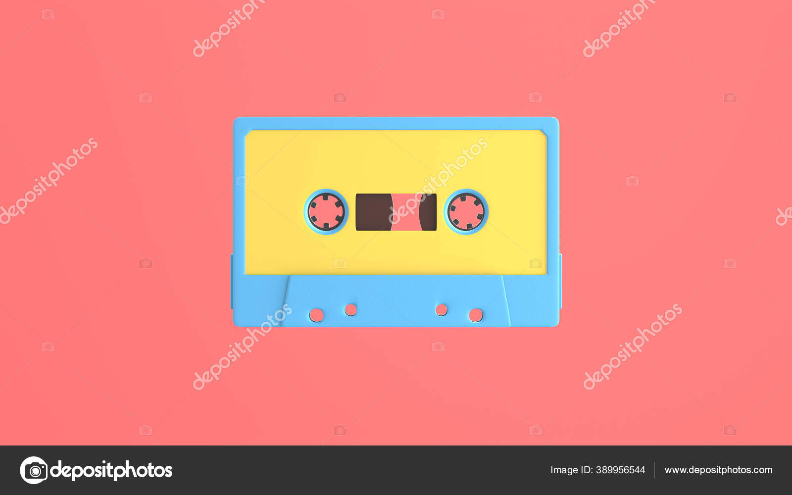Rendering Abstract Animation Vintage Audio Cassette Funny Joke Cartoon ...