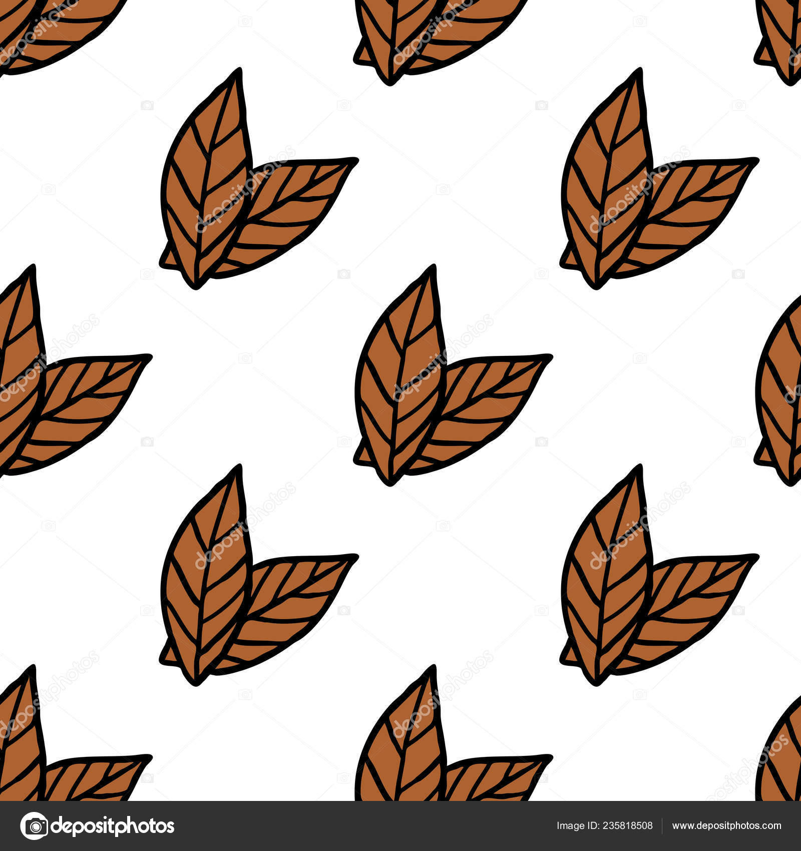 Tembakau Daun Pola Corat Coret Mulus Vektor Stok oleh ©pani_chernous ...