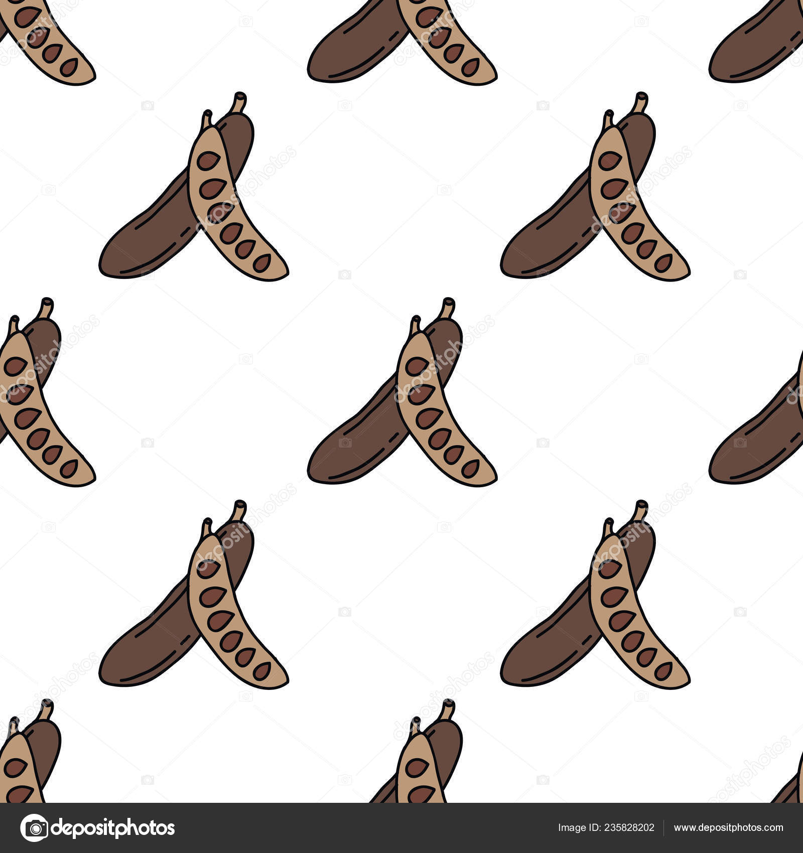 Carob Seamless Doodle Pattern Stock Vector Image by ©pani_chernous ...