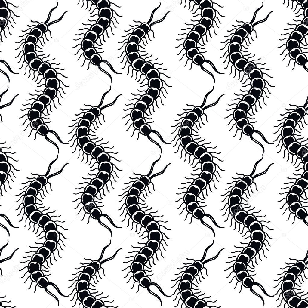 scolopendra ilustración tatuaje tradicional flash patrón de garabato ...