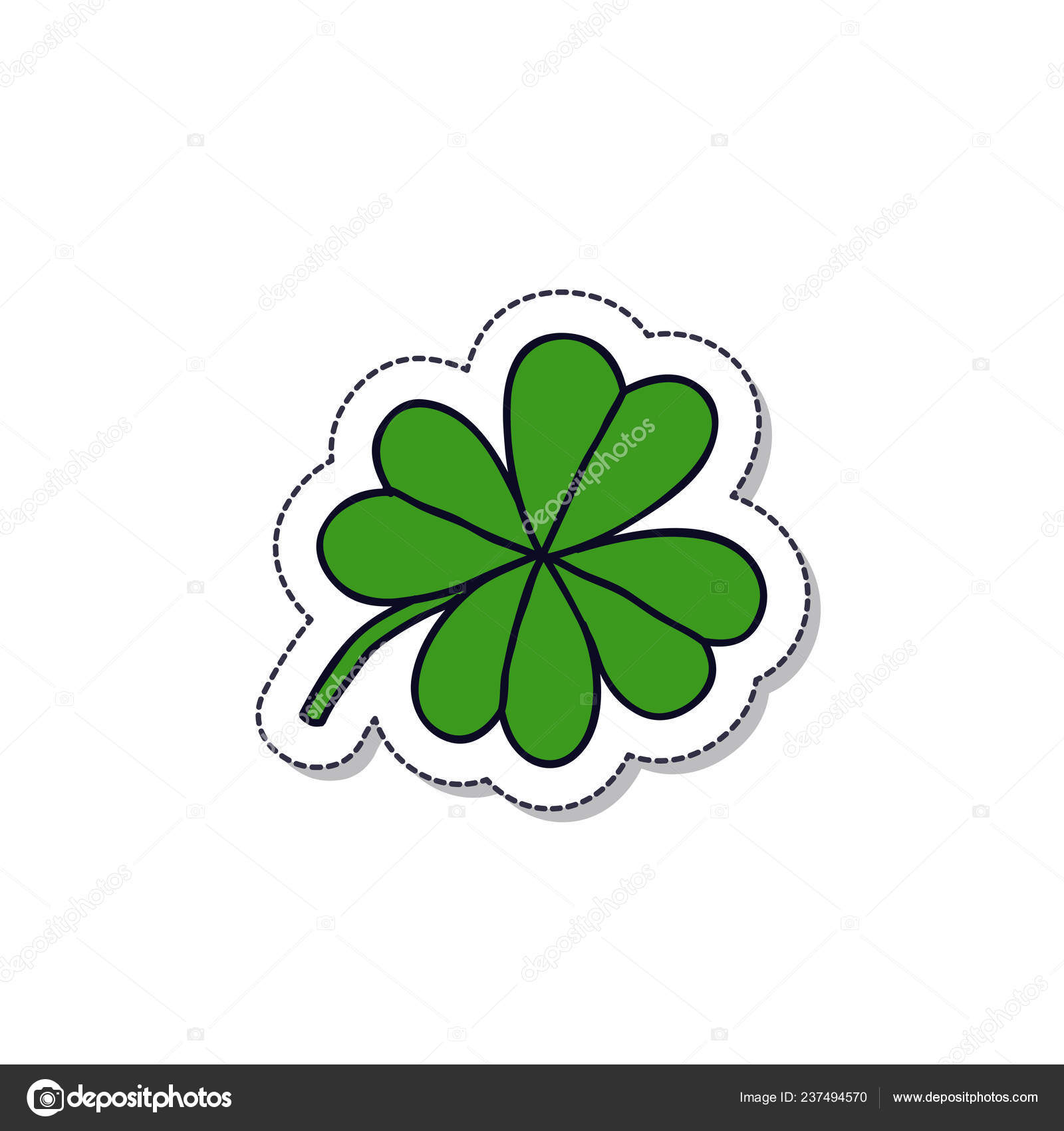 Four Leaf Clover Doodle Icon Stock Vector Image by ©pani_chernous ...