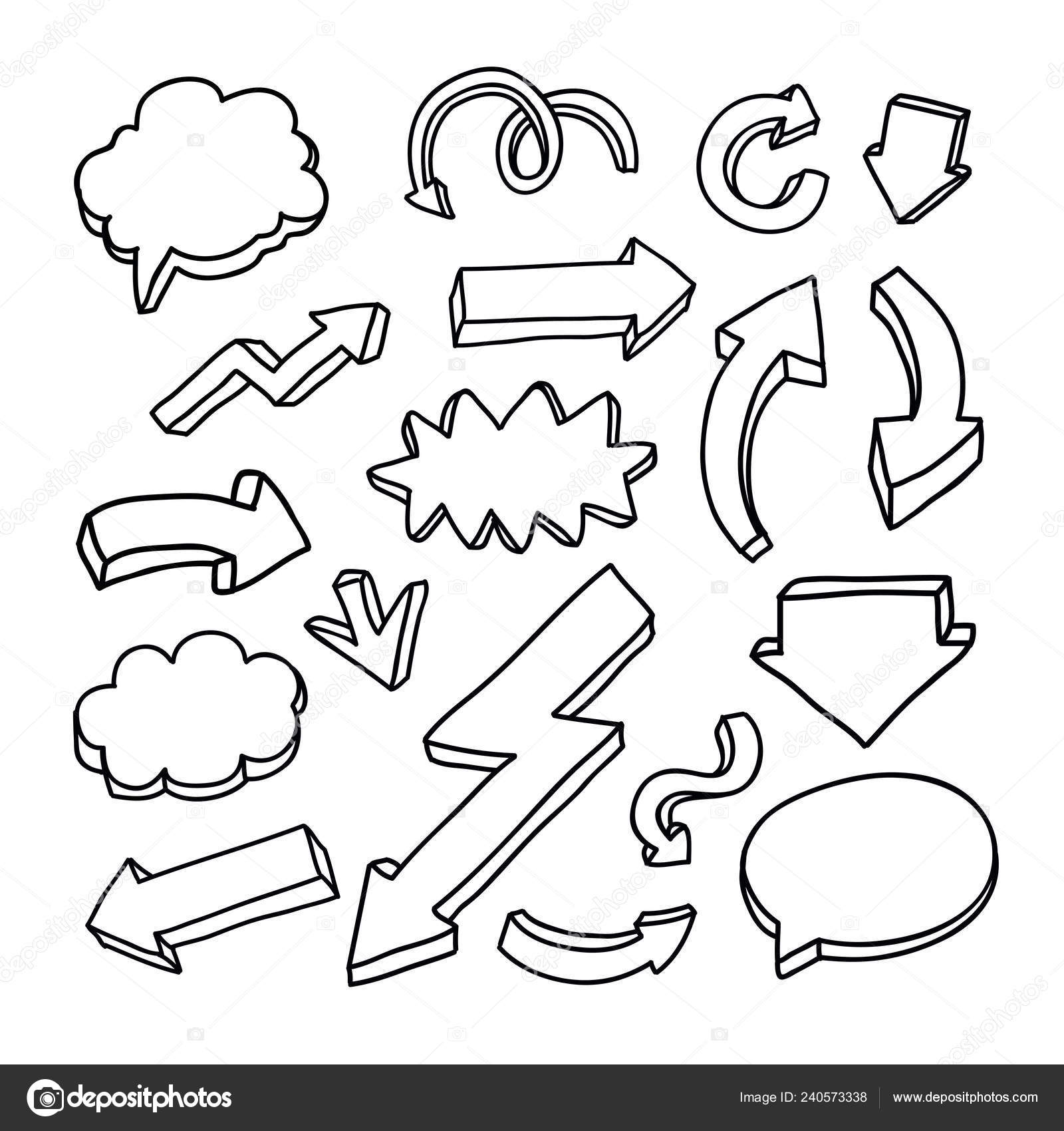 Doodle Arrow Clip Art Black And White