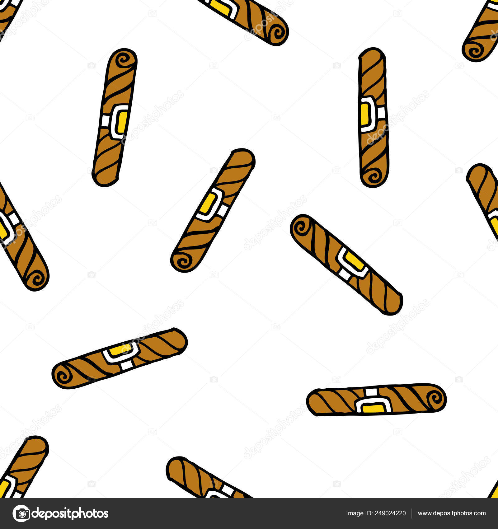 Cigar seamless doodle pattern Stock Vector by ©pani_chernous 249024220