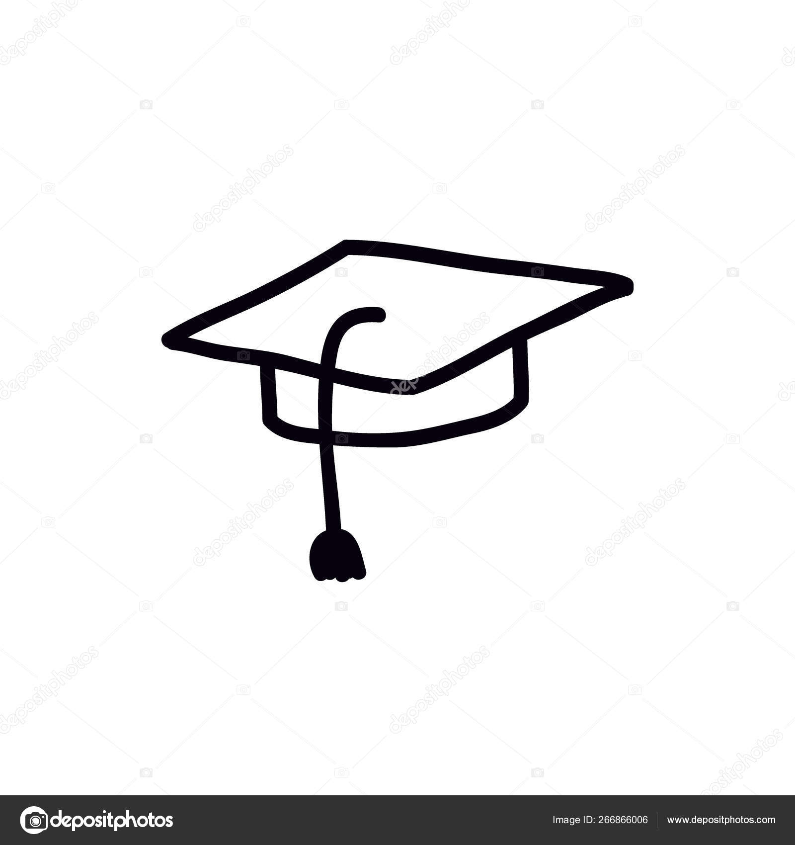 Graduate hat doodle icon, vector illustration — Stock Vector © pani ...