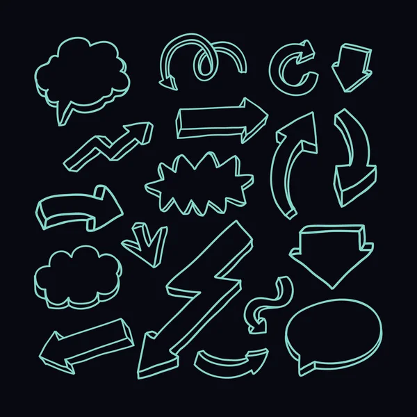 Vector set of hand drawn doodle arrows, speech bubbles etc. Stock ...