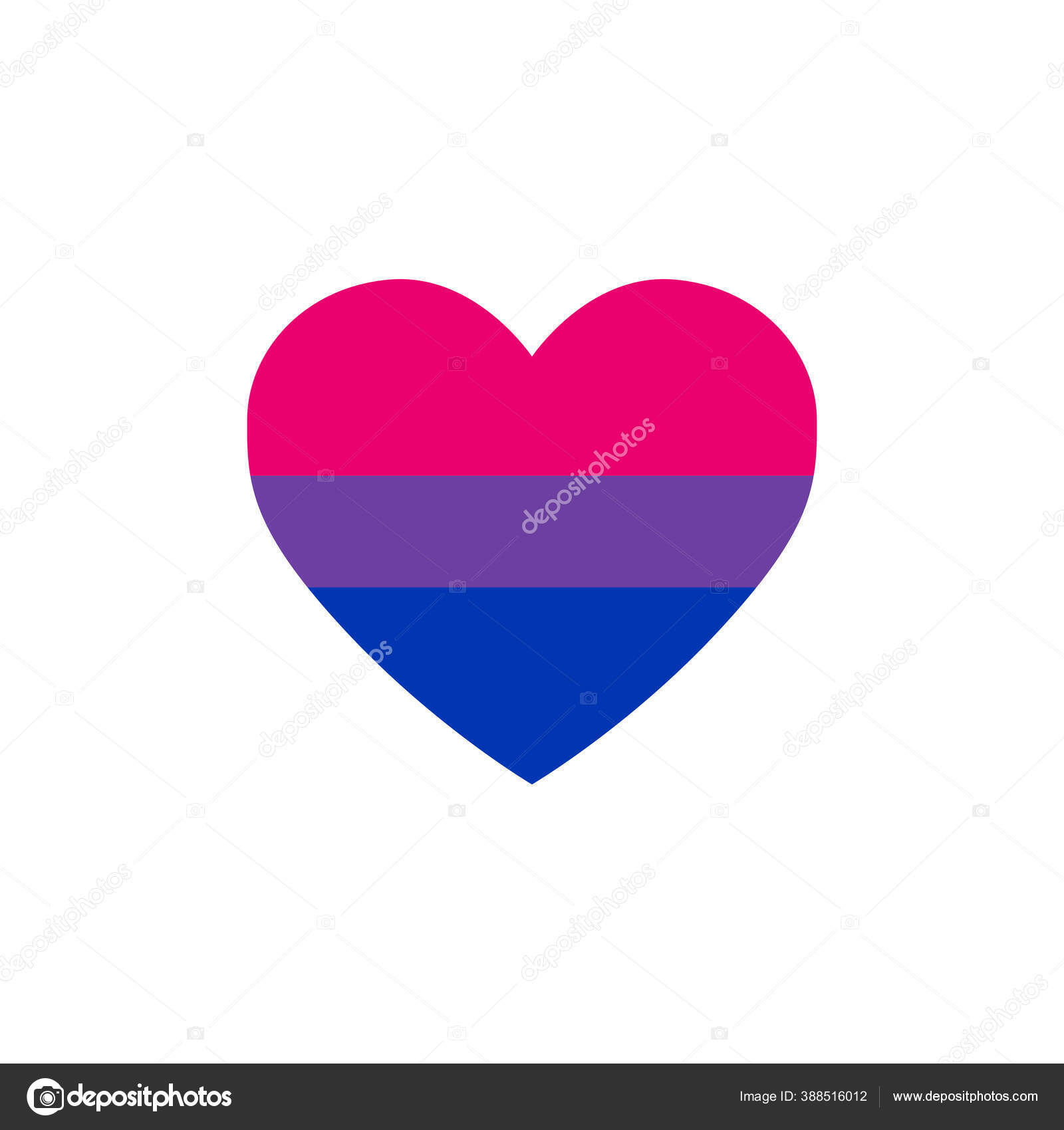 Bisexual Flag Heart Lgbtq Community Flag Vector Illustration Stock