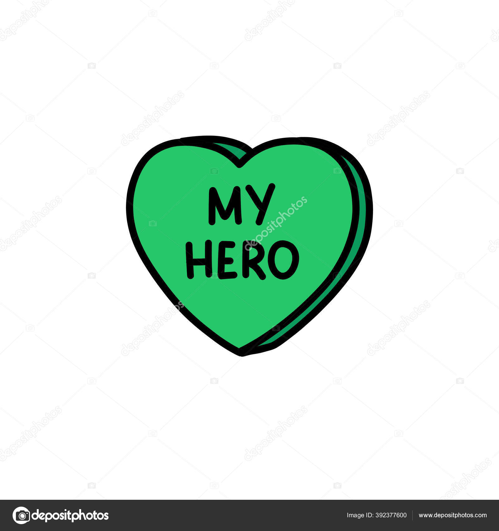Hero Heart Doodle Icon Vector Illustration Stock Vector Image by ©pani ...
