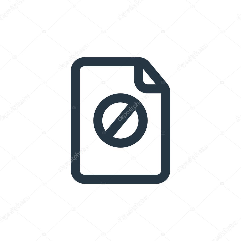 vector icono prohibido del concepto de archivo y carpeta. Ilustración ...