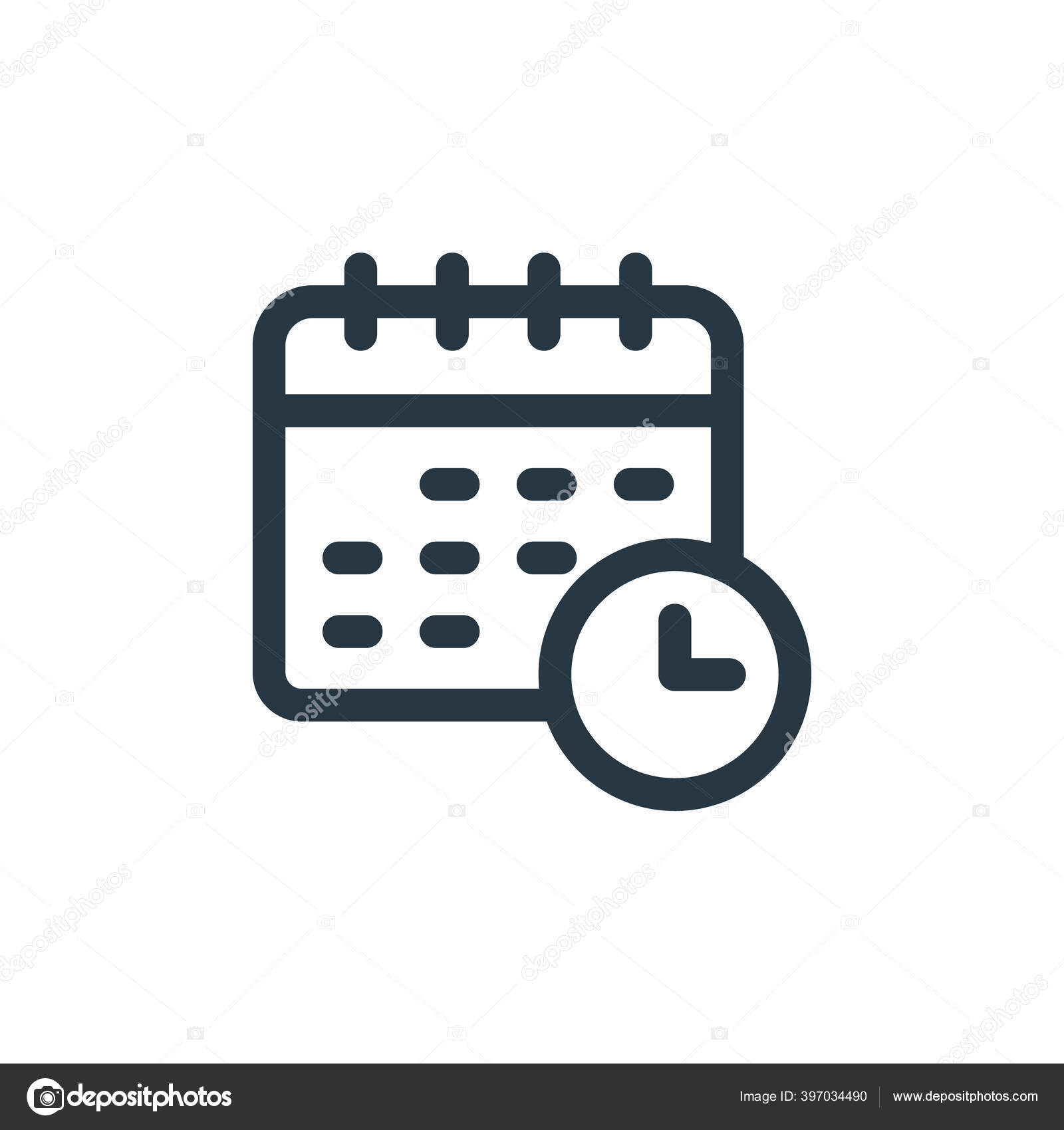 Schedule Icon Vector Customer Service Concept Thin Line Illustration ...