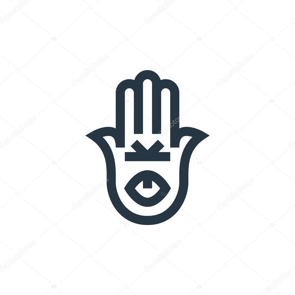 hamsa vector icono de concepto morocco. Ilustración de línea delgada de carrera editable hamsa ...